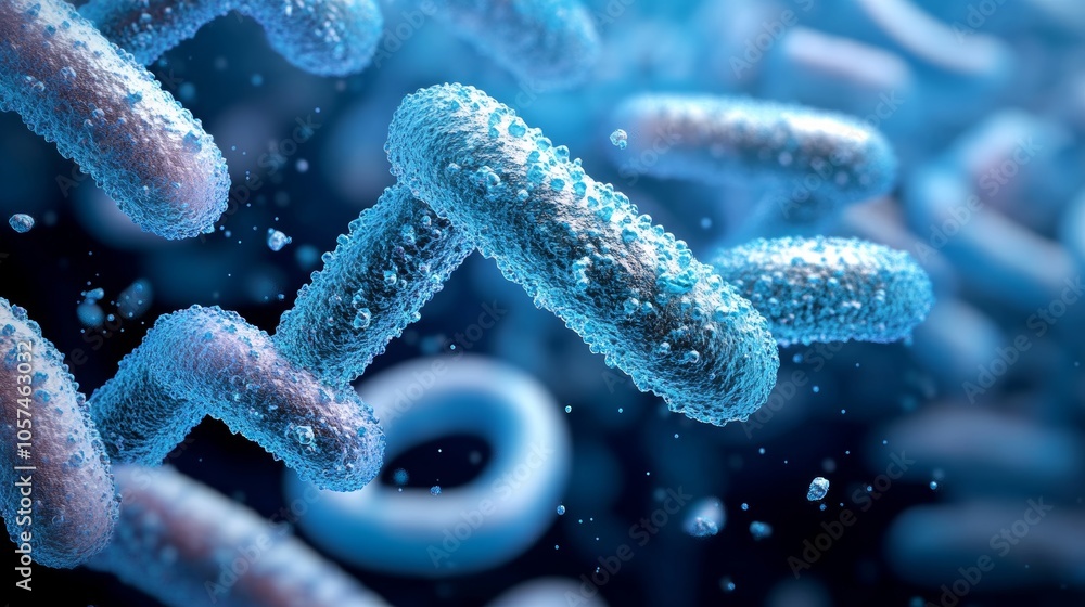 Microscopic View of Bacteria, Microorganisms Under a Microscope, 3D ...