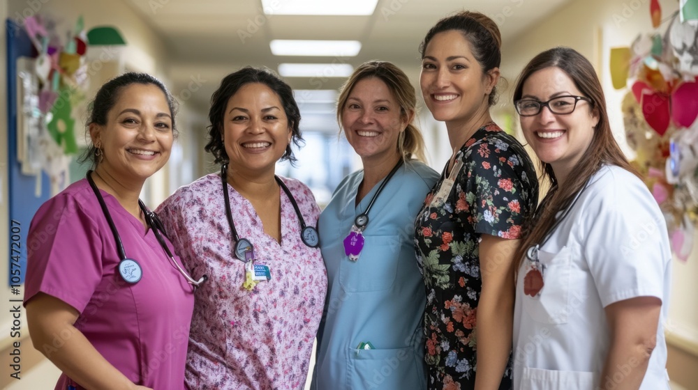 International Nurses Day in Hospital: Five Multiracial Nurses ...