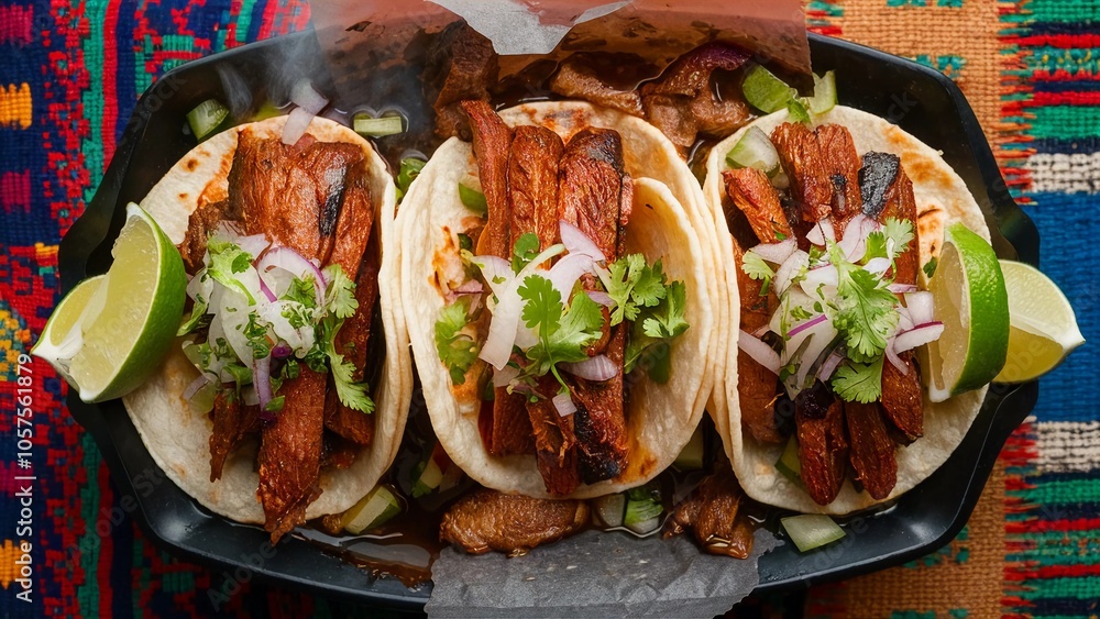 Mexican Cuisine Tacos Al Pastor Street Food Authentic Vibrant Food ...