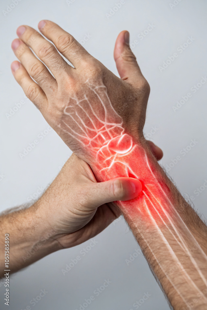 Wrist Pain and Carpal Tunnel Syndrome X-Ray Illustration – Medical ...