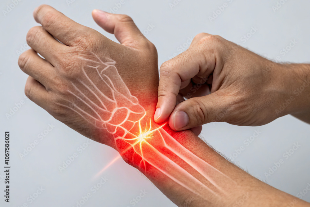 Wrist Pain and Carpal Tunnel Syndrome X-Ray Illustration – Medical ...