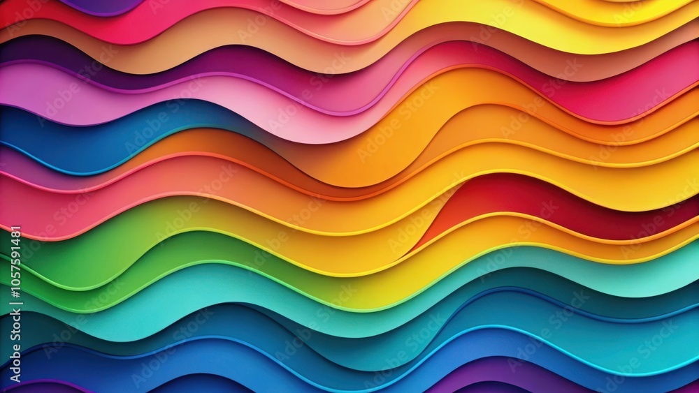 Colorful Dimensional Papercut Background with Dynamic Wavy Patterns for ...