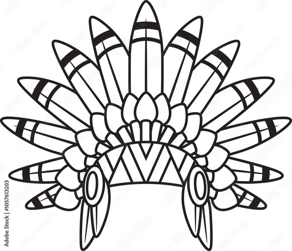 Image vectorielle Stock Native Svg, Native American Svg, Headdress Svg ...
