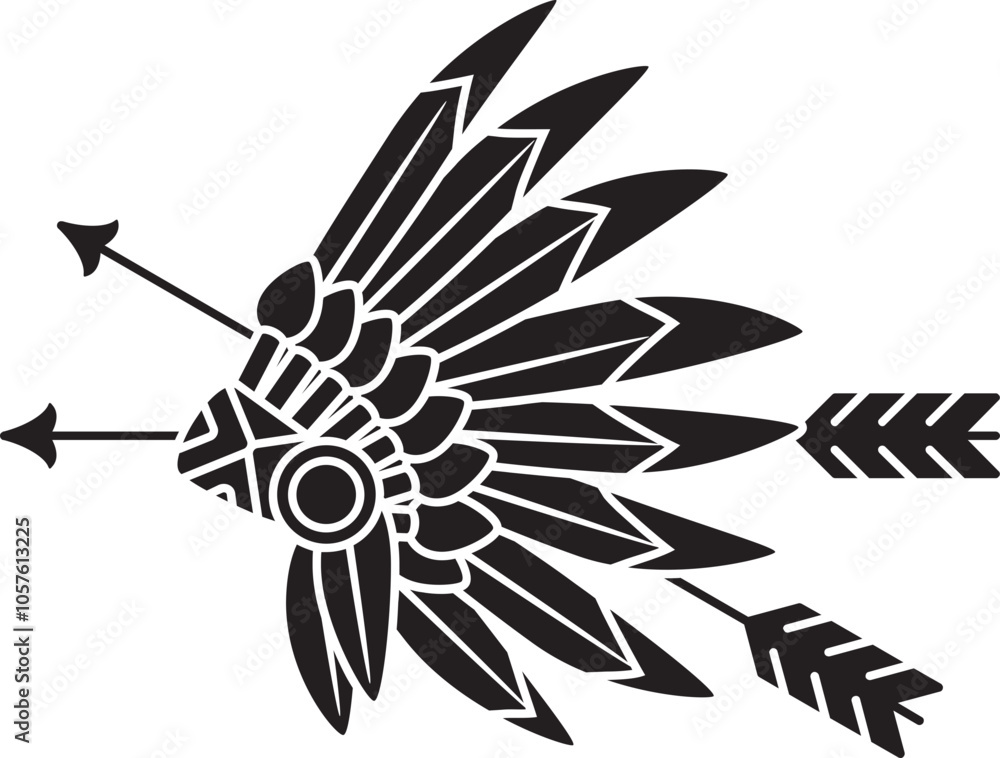 Image vectorielle Stock Native Svg, Native American Svg, Headdress Svg ...