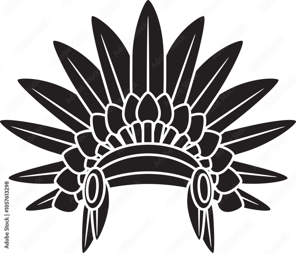 Vector de Stock Native Svg, Native American Svg, Headdress Svg, War ...