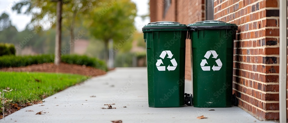 Vibrant Recycling Bins with Color Coded Signage Encouraging Community ...