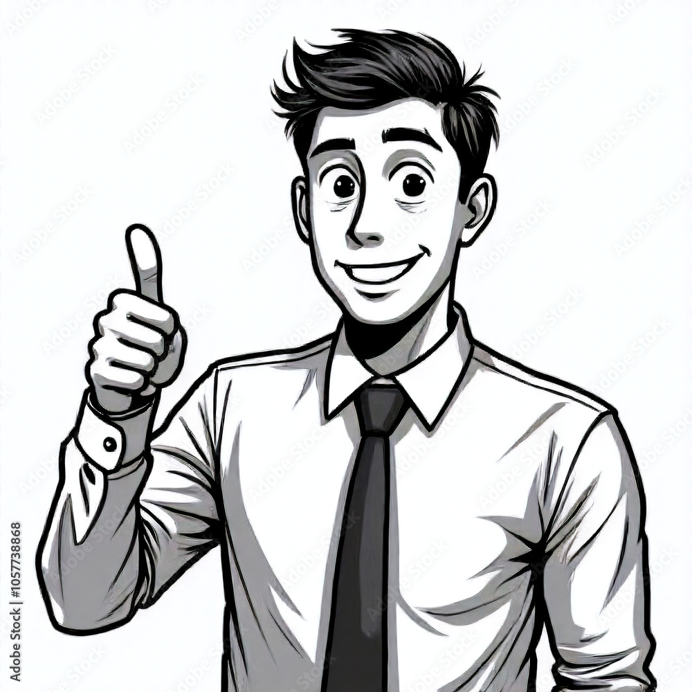 Businessman with thumbs up expression, Illustration businessman with ...