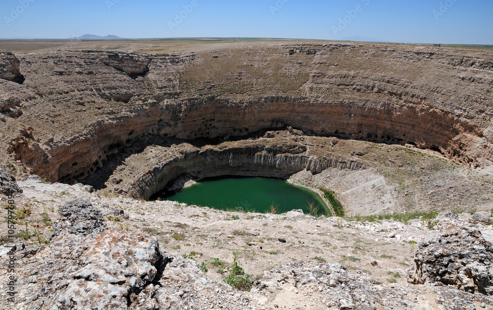 Cirali Sinkhole, located in Karapinar, Konya, Turkey, is one of the ...