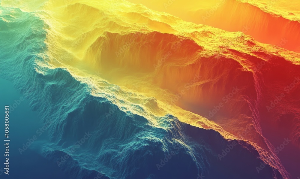 Dynamic heatmap of a river delta, showing temperature gradients in the ...