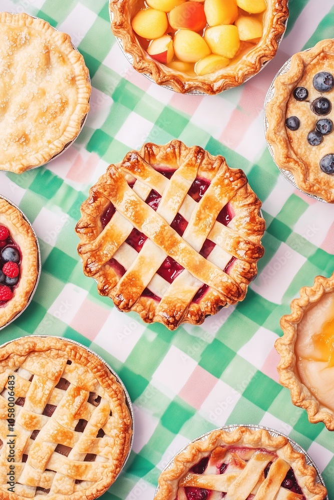 many different traditional pies like apple pie, peach pie, berry pie ...