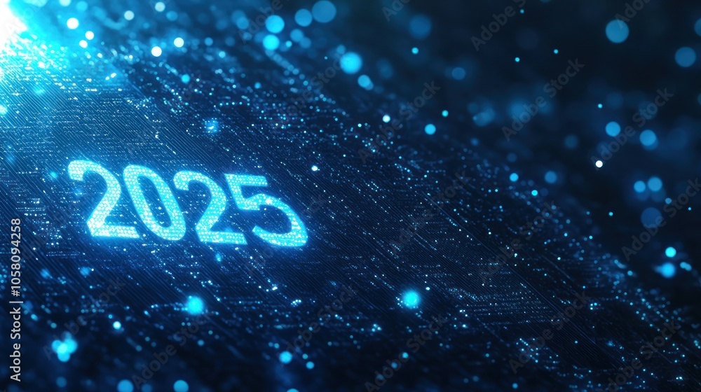 2025 pixel technology background wallpaper design with illumination ...