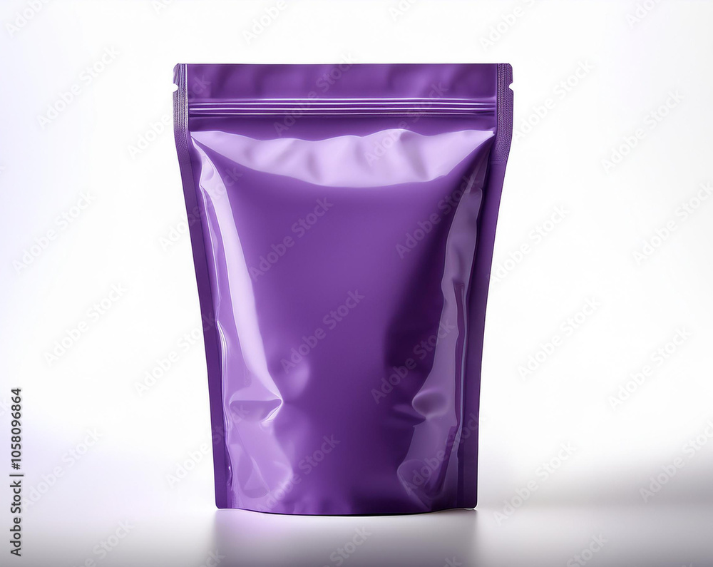 Purple color pouch packaging mockup Isolated, Flexible stand-up pouch ...