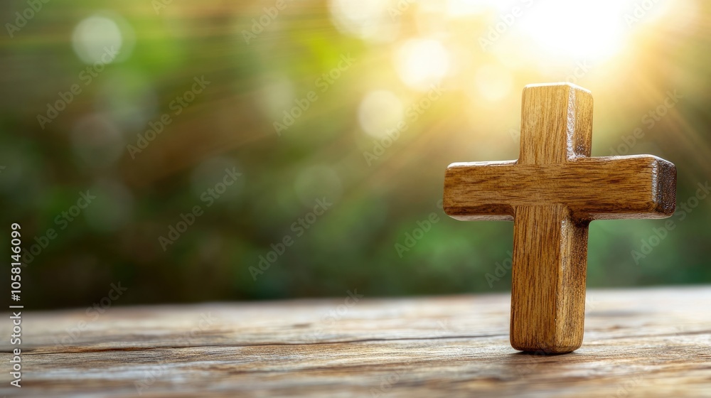 Sacred symbol, cross featured prominently in banner design, embodying ...