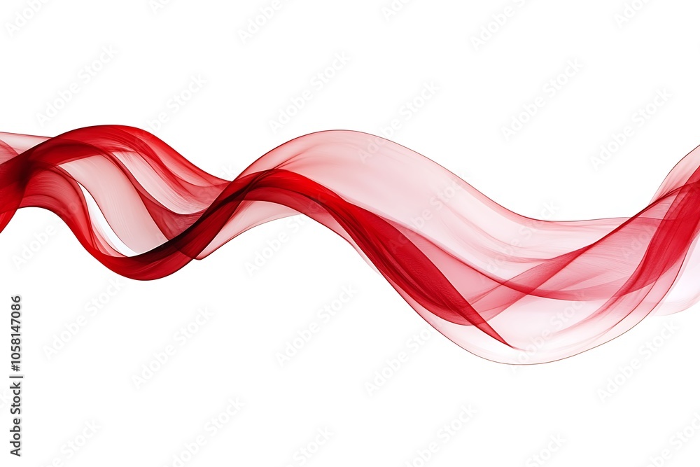 Abstract red curve isolated on white background Stock Illustration ...