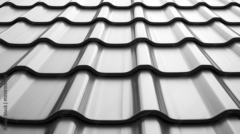 Metal roofing panels create sleek and modern aesthetic, showcasing wavy ...