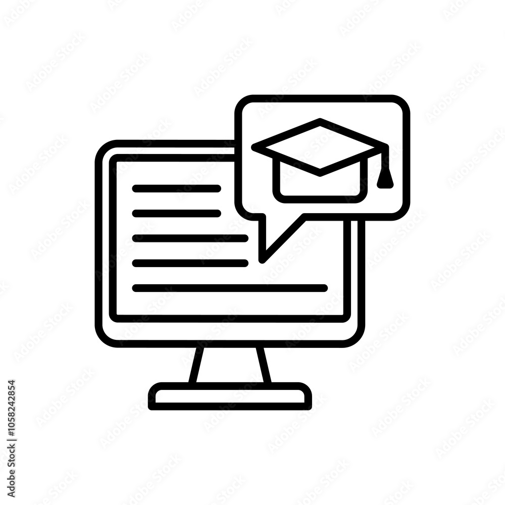 simple online learning icons, simple style design inspiration for any ...