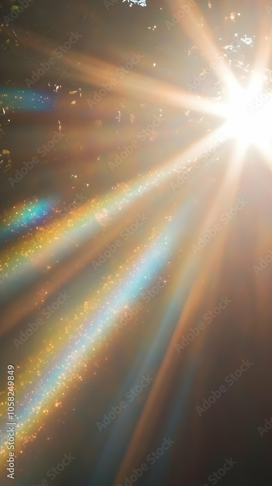 Golden Hour Sun Rays Background - Light Leak Overlay Stock Illustration ...