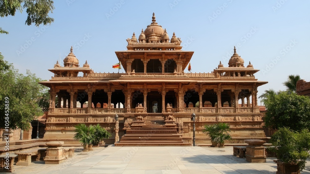 The grand Shri Ram Mandir, a red stone marvel, standing proud as a ...