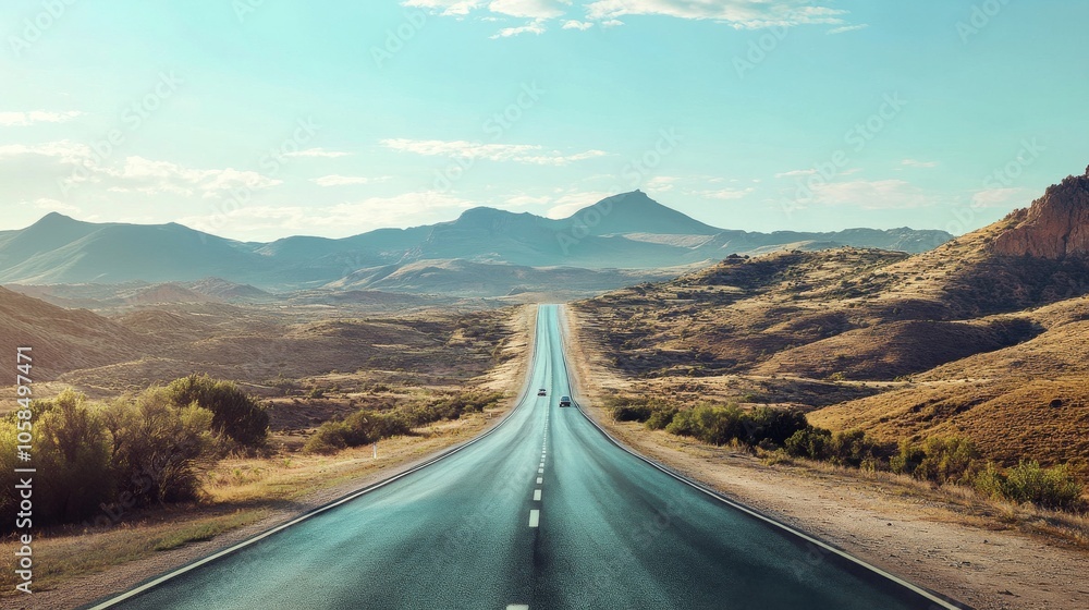 panoramic road trip concept, segmented landscape photography, multiple ...