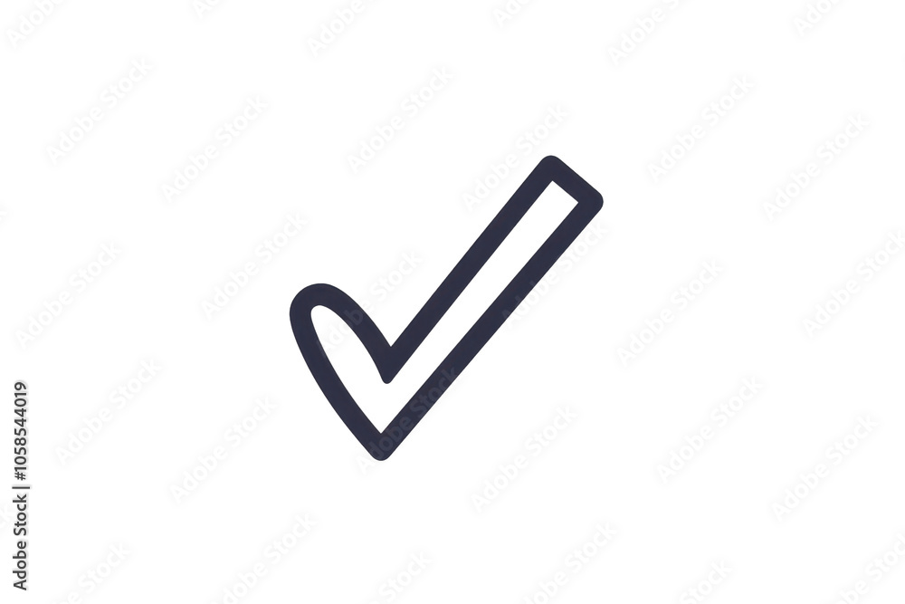 Black checkmark icon on a transparent background, representing ...