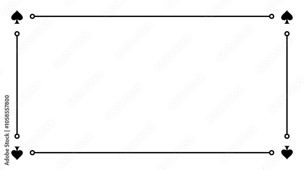 Playing Card Frame Design with Spades Motif, frame, playing cards ...