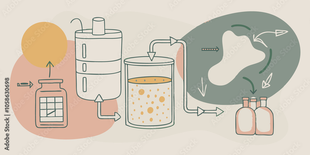 Waste Removal Illustration showing a waste management system connected ...