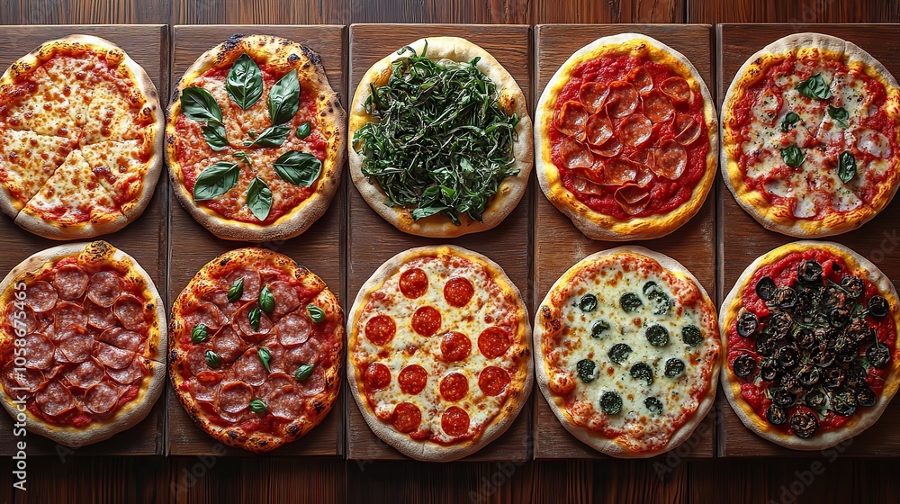 An illustration of pizzas divided into fractions for fun educational ...