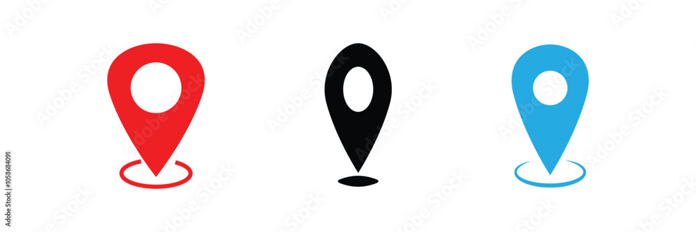 Vektor Set of location pin icons. location pin place marker. Location ...