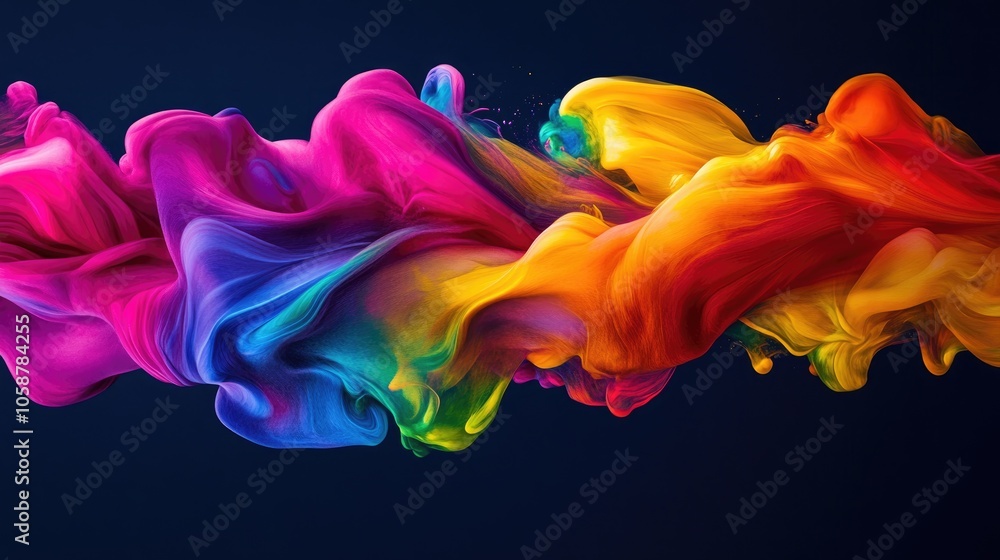 Vivid flow of RGB paint streaming from a high quality professional ...