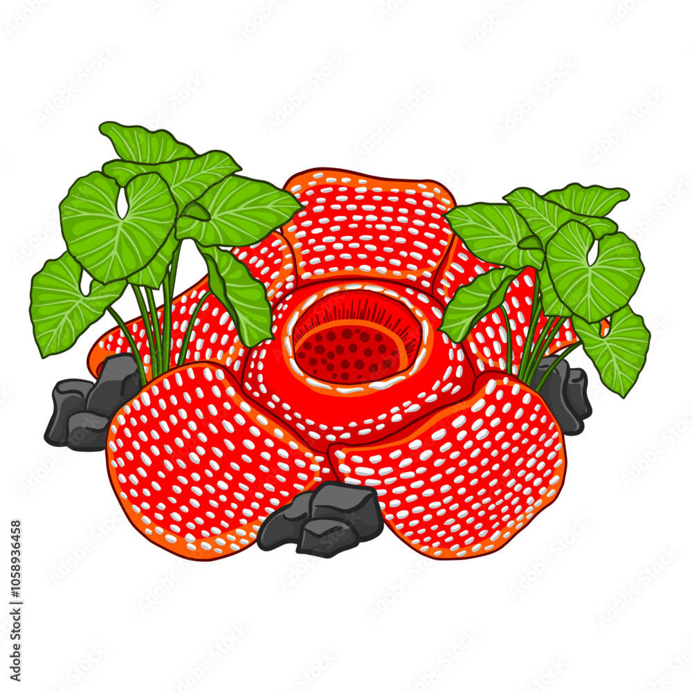 Rafflesia arnoldii flower vector design Stock Vector | Adobe Stock