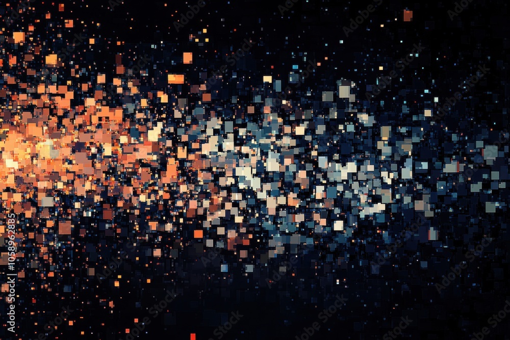 Pixelated chaos background. Dispersed visual influence. Dotted ...