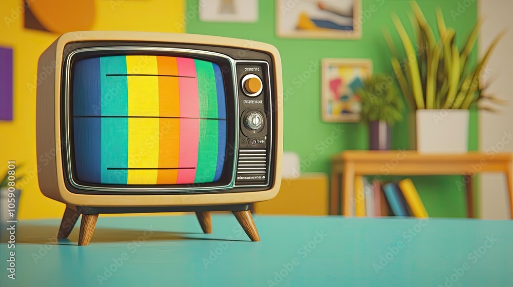 Classic 1960s TV technical difficulties message, color test pattern ...