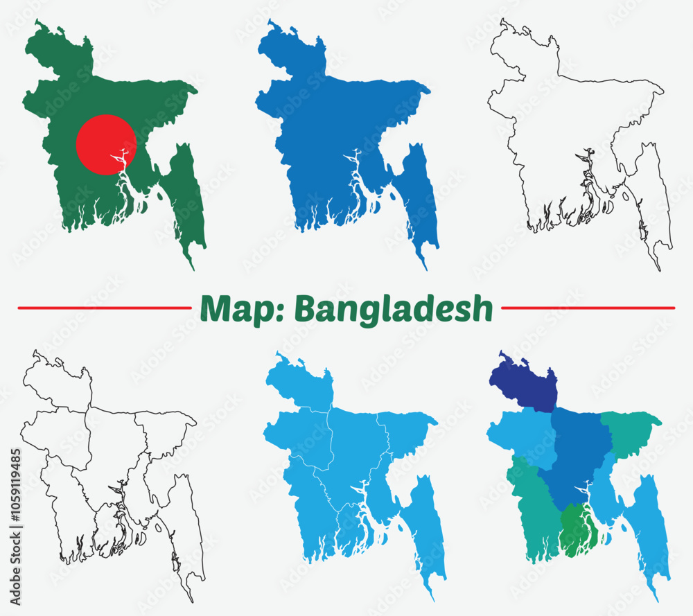 Bangladesh map with national flag map Bangladesh map vector ...