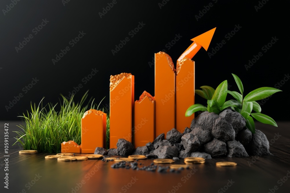 Financial charts showing declining numbers on a screen, capturing the ...