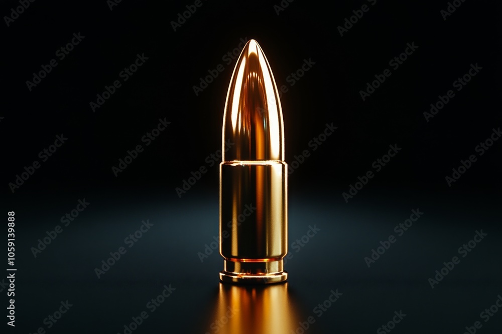 Simple outline of a bullet lying on its side, symbolizing the essence ...