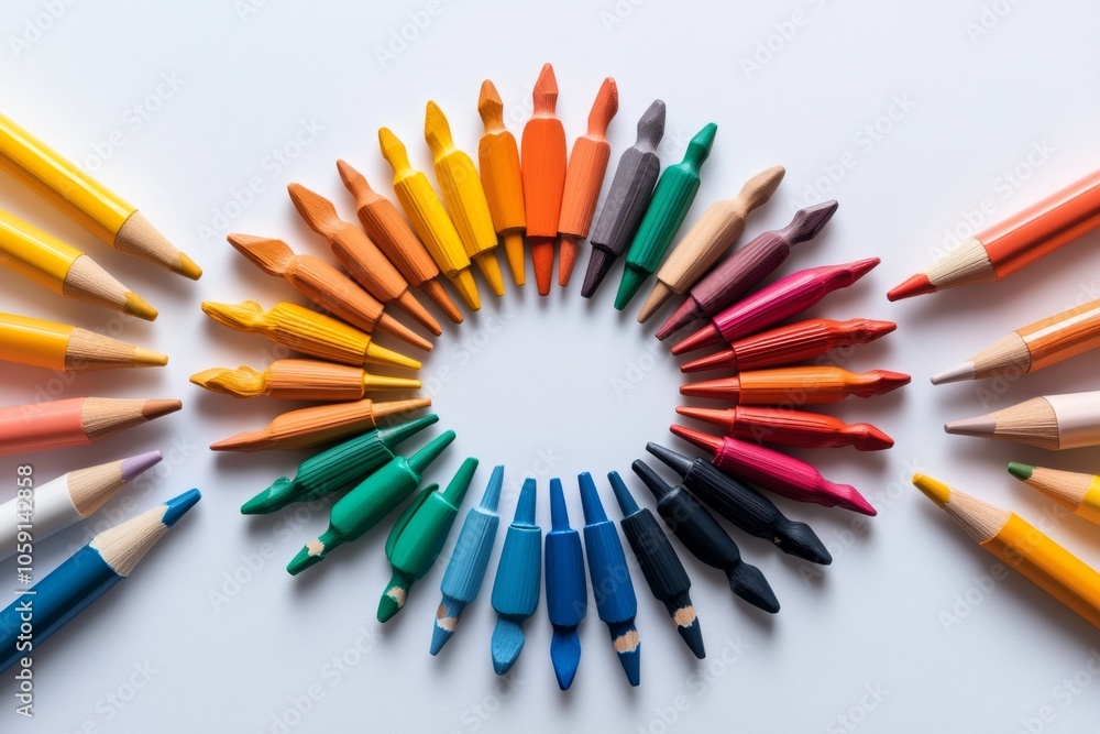 a 2D cartoon illustration of a color wheel chart with vibrant sections ...