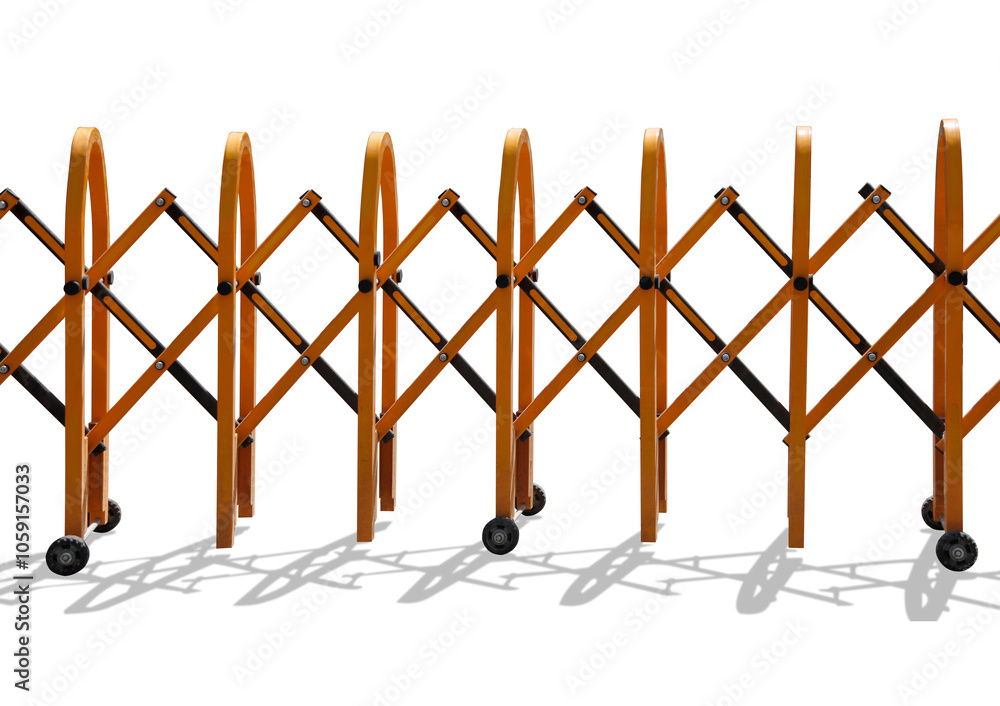 Mobile and portable and movable fence isolated on white background ...