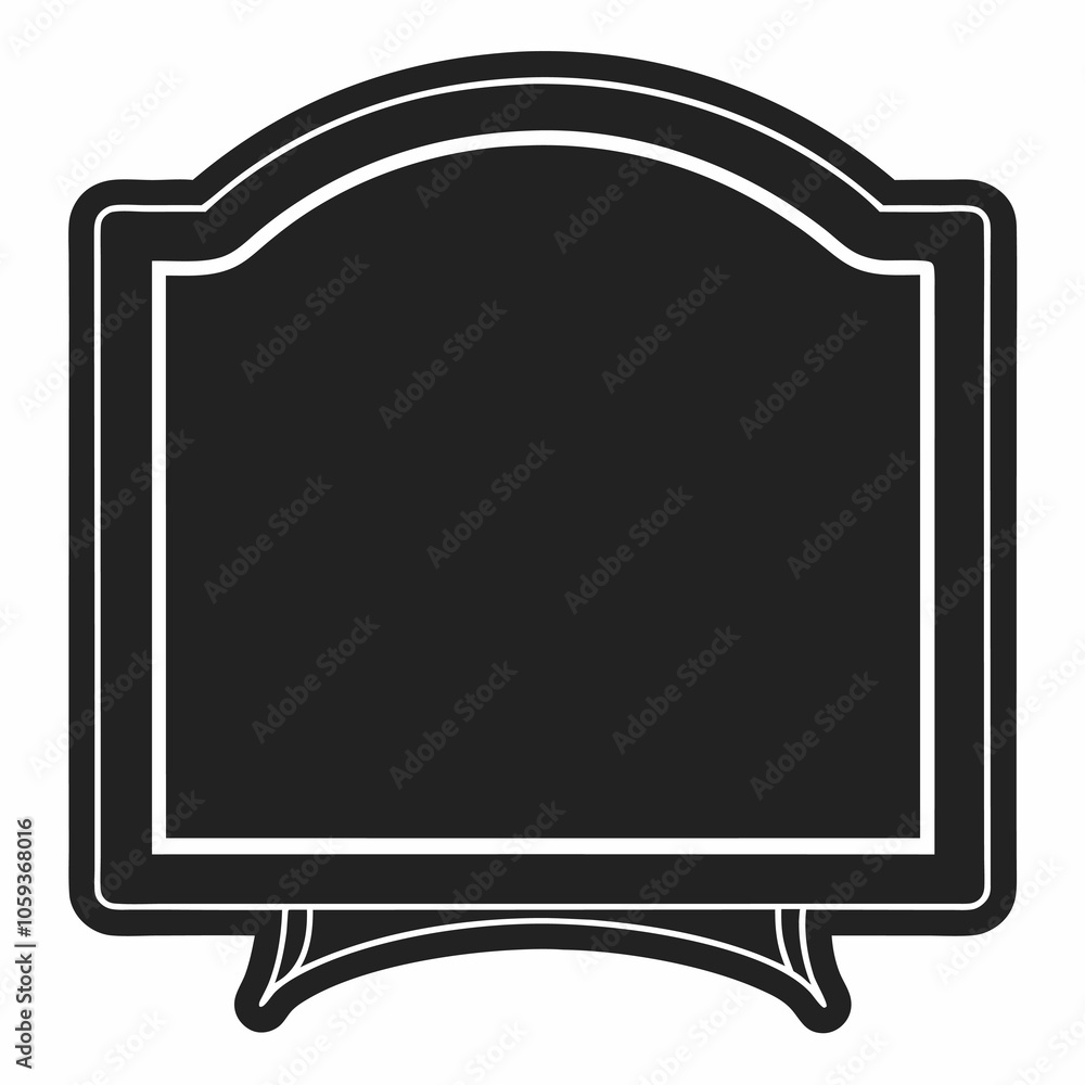 A simple, elegant black and white silhouette of a signpost frame ... A simple, elegant black and white silhouette of a signpost frame ...