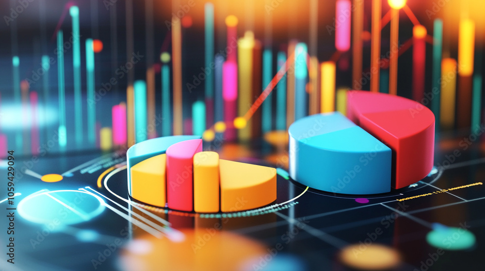 Visual depiction of market opportunity analysis with colorful pie ...
