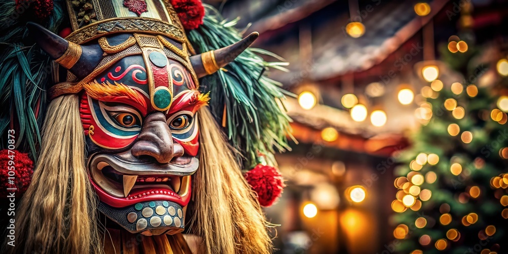 Vintage Style Photography of Namahage Mask - Traditional Japanese Giant ...
