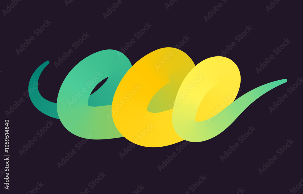 Neon Color Gradient squiggle lines. Scribble stripe with wavy elements ...