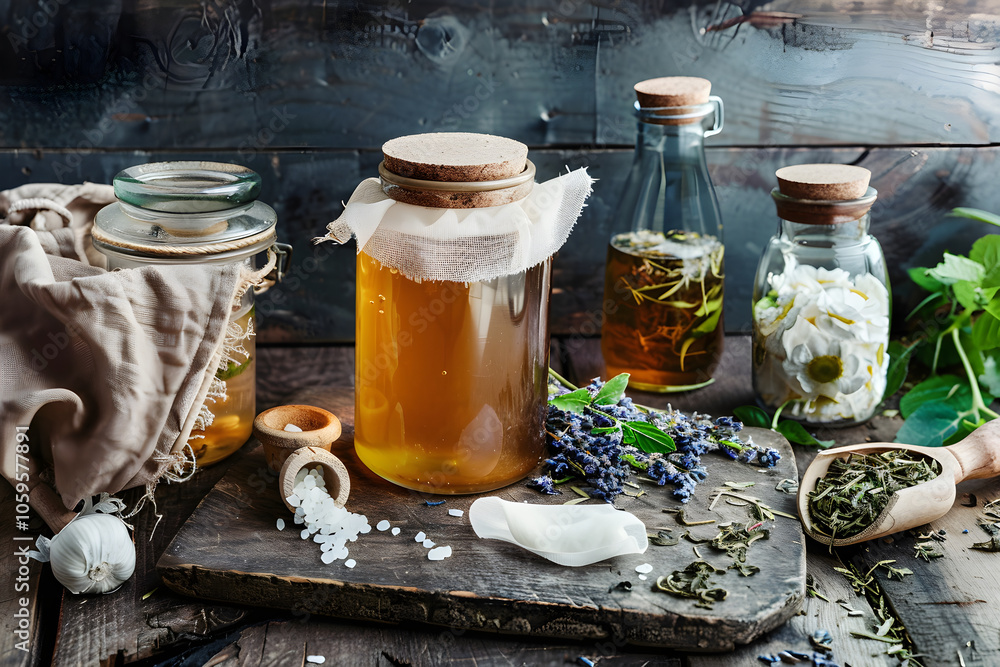 ภาพถ่าย Stock Natural Kombucha Brewing Setup: A Detailed Visual Guide ...