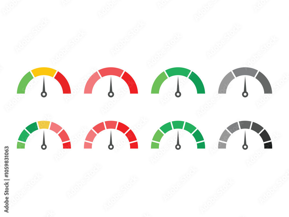 meter gauge design, risk ring indicator vector on transparent ...