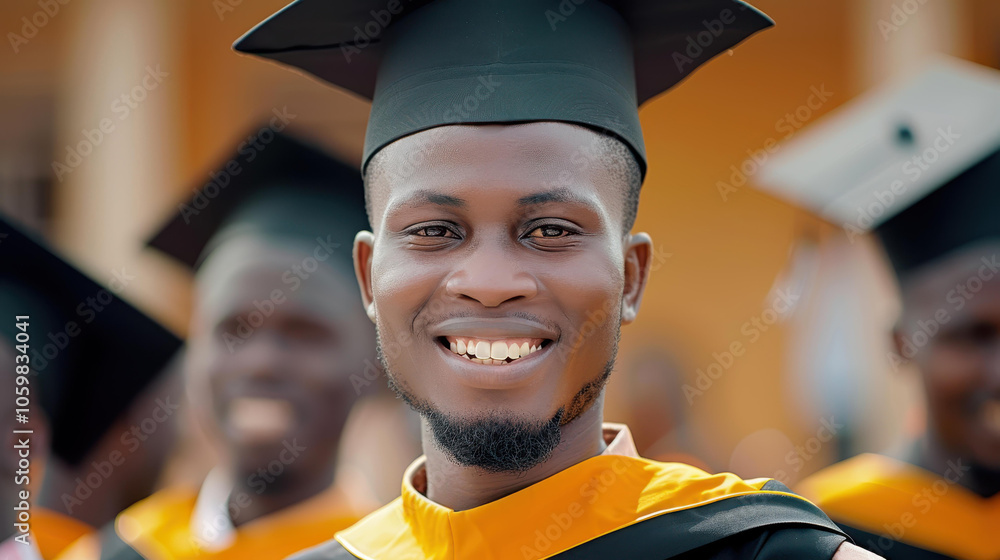 Proud African graduate beams as he holds his diploma amidst friends ...