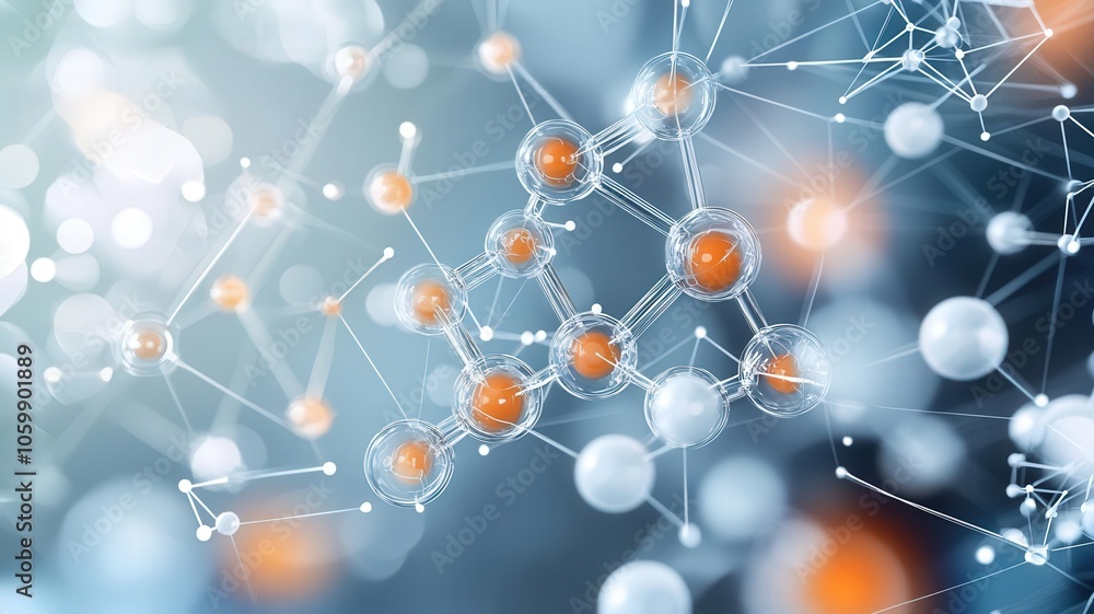 Chemical reaction concept. Molecular structure changing in as reaction ...