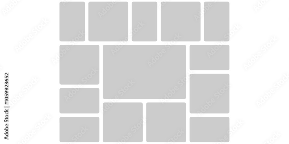 Photo layout bento mosaic ui design. Dashboard pattern, collage poster ...