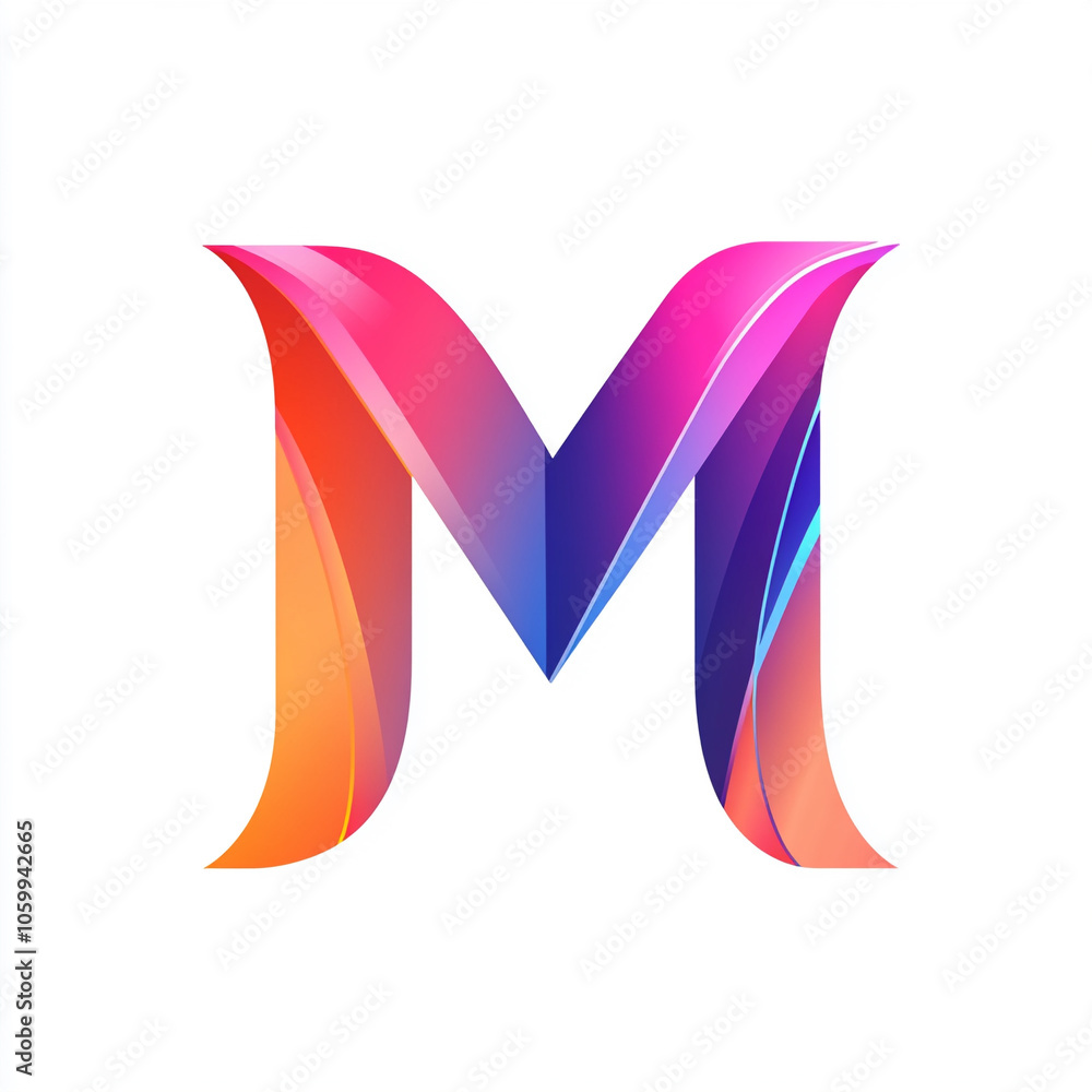m letter desige mokup logo white background Stock Illustration | Adobe ...