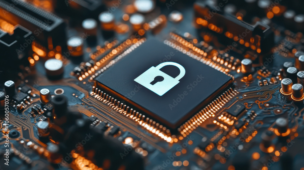 Secure connection and cybersecurity service represented by lock symbol ...