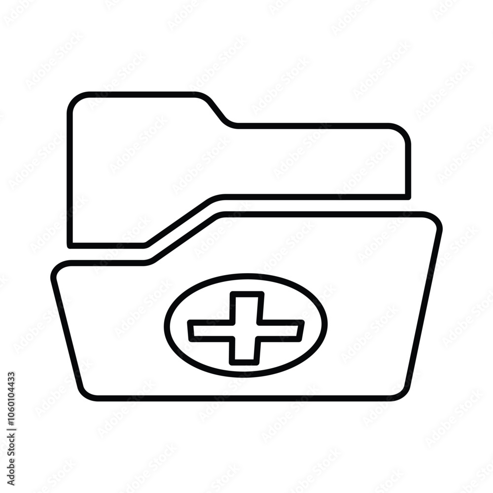 Medical Folder Icon In Outline Style Stock Vector | Adobe Stock