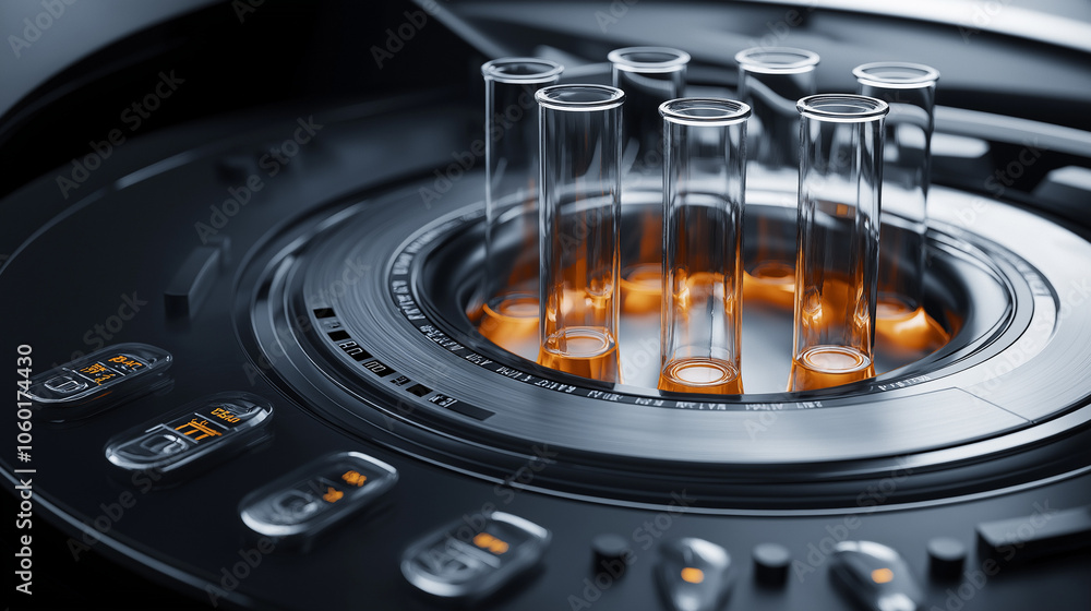 High-Tech Centrifuge Control Panel Displaying Operational Indicators ...